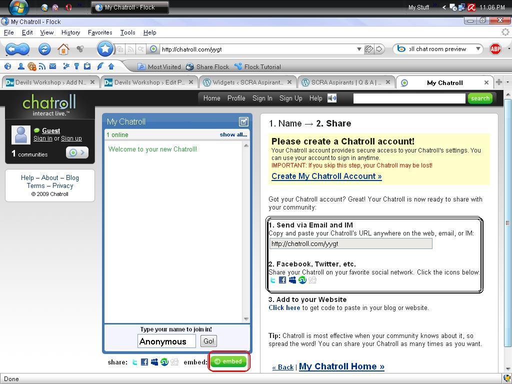 How to add a Chat Room to your Wordpress hosted Blog/Website as a Widget?