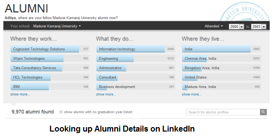 Find Your Alumni Details On Linkedin