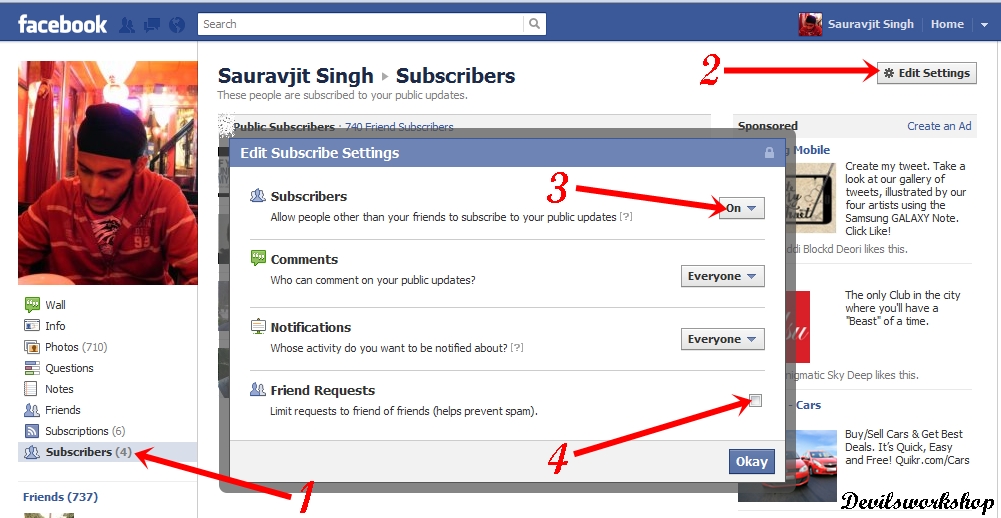 Show only 'Subscribe' button on your Facebook profile [How-to]