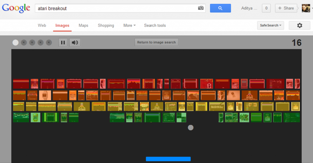 Play Atari's Breakout on Google Image Search Easter Egg
